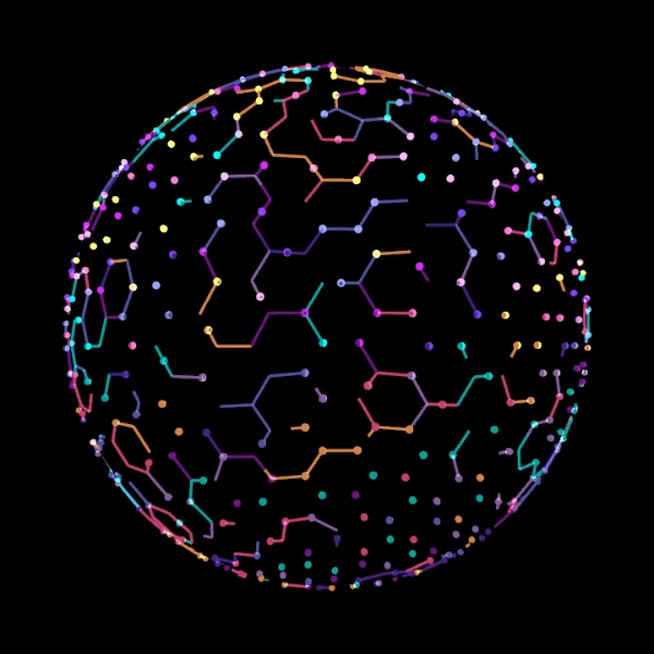 Hexagon by random walkers.